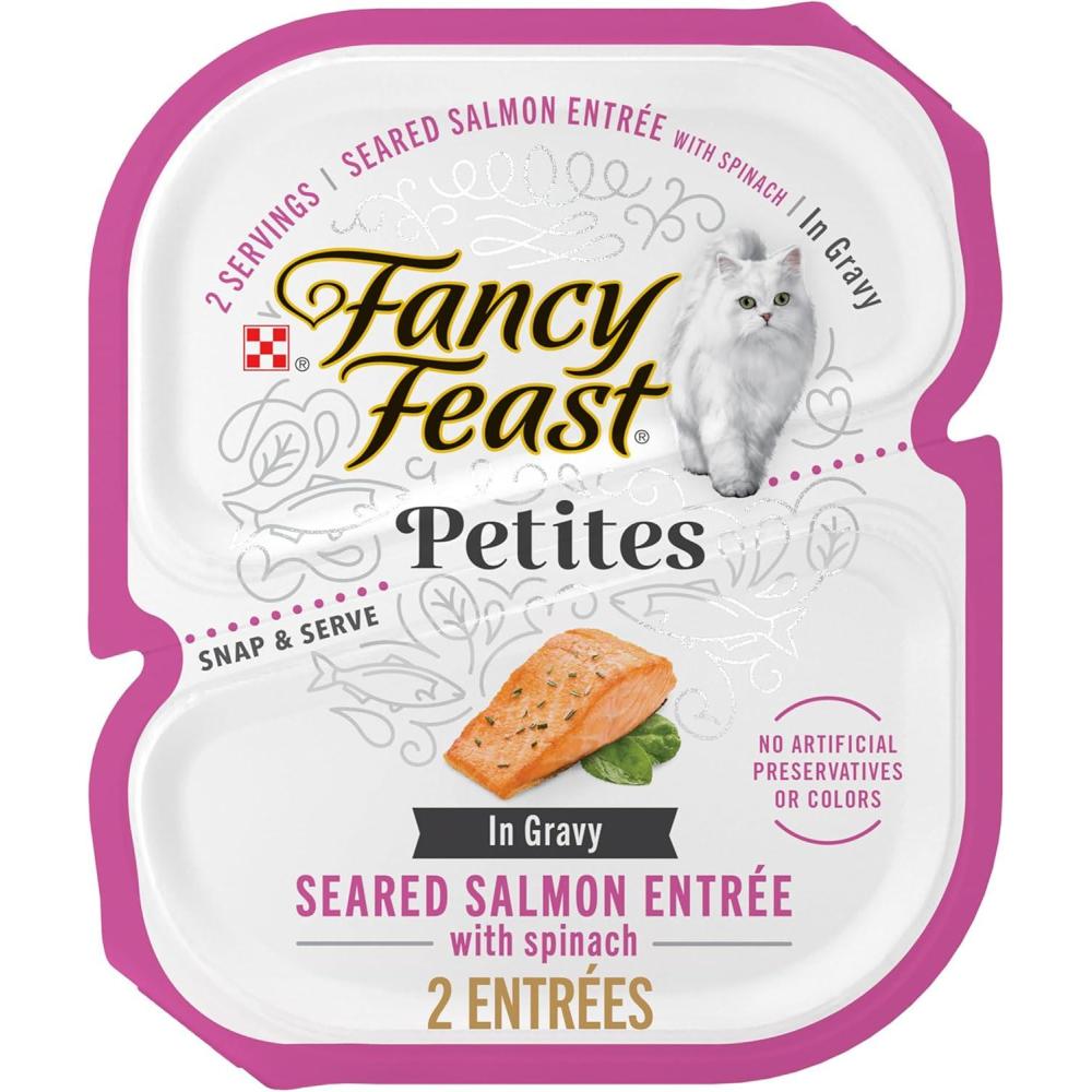 Purina Fancy Feast Petites Seared Salmon Entree With Spinach in Gravy ...